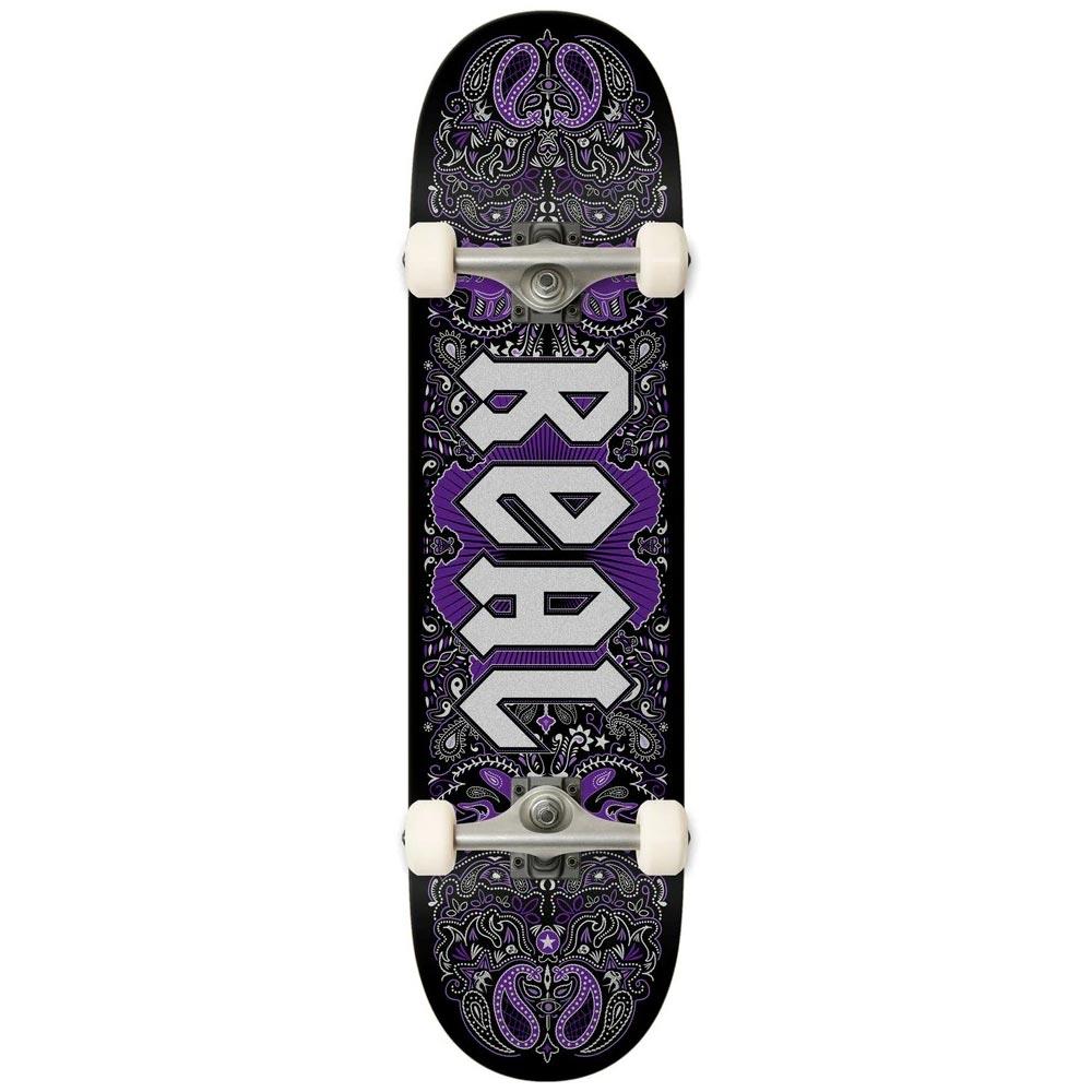 Real Bandana Series Factory Complete Skateboard Purple 8.25" – Black ...